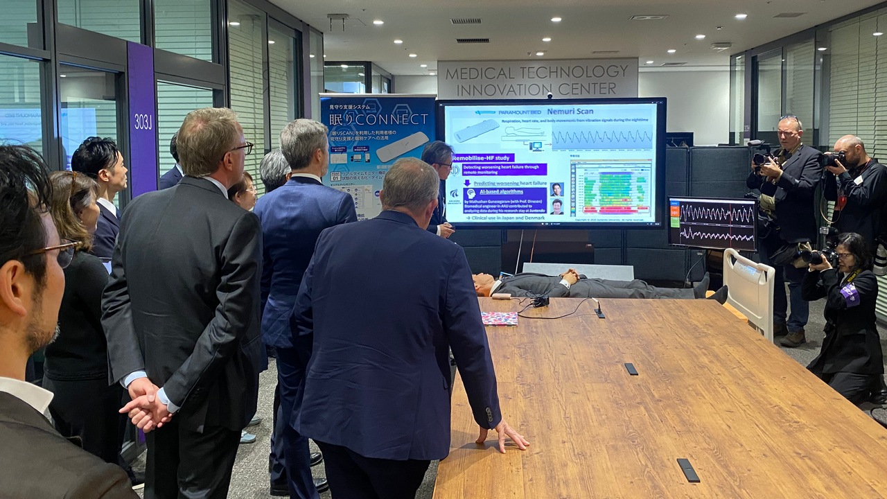 King Frederik of Denmark visiting Juntendo University Hospital in Tokyo ...